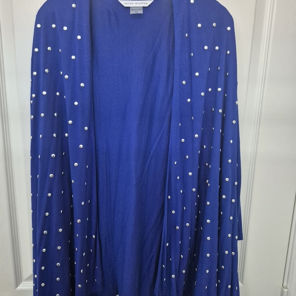 Peter Nygard | Sweaters | Peter Nygard Royal Blue Open Front Blazer ...